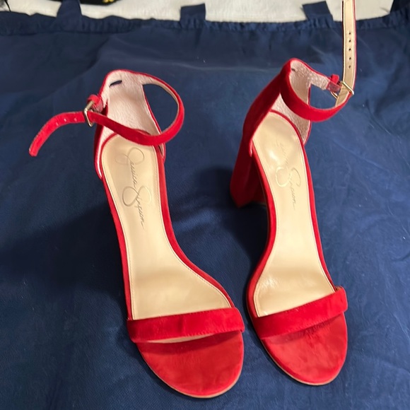 Jessica Simpson | Shoes | Jessica Simpson Red Block Heels Sandals ...